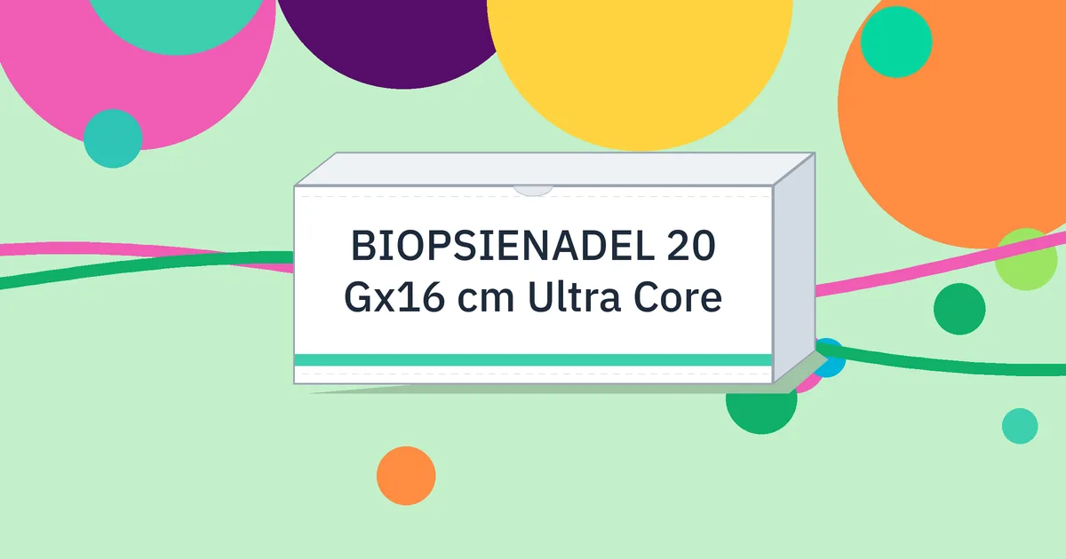 Symbolbild: Packung mit der Aufschrift BIOPSIENADEL 20 Gx16 cm Ultra Core (PZN 07567282) – Verfügbarkeit und Bezug in Apotheken in Frankfurt am Main