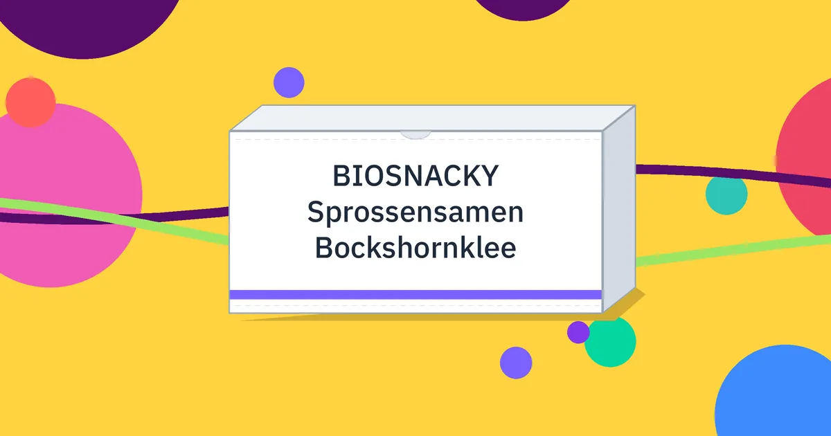 Symbolbild: Packung mit der Aufschrift BIOSNACKY Sprossensamen Bockshornklee (PZN 02275882) – Verfügbarkeit und Bezug in Apotheken in Frankfurt am Main