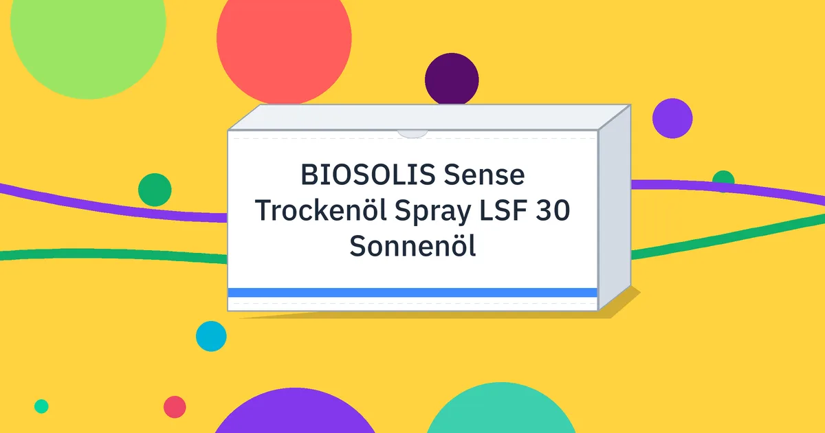 Symbolbild: Packung mit der Aufschrift BIOSOLIS Sense Trockenöl Spray LSF 30 Sonnenöl (PZN 18054048) – Verfügbarkeit und Bezug in Apotheken in Frankfurt am Main