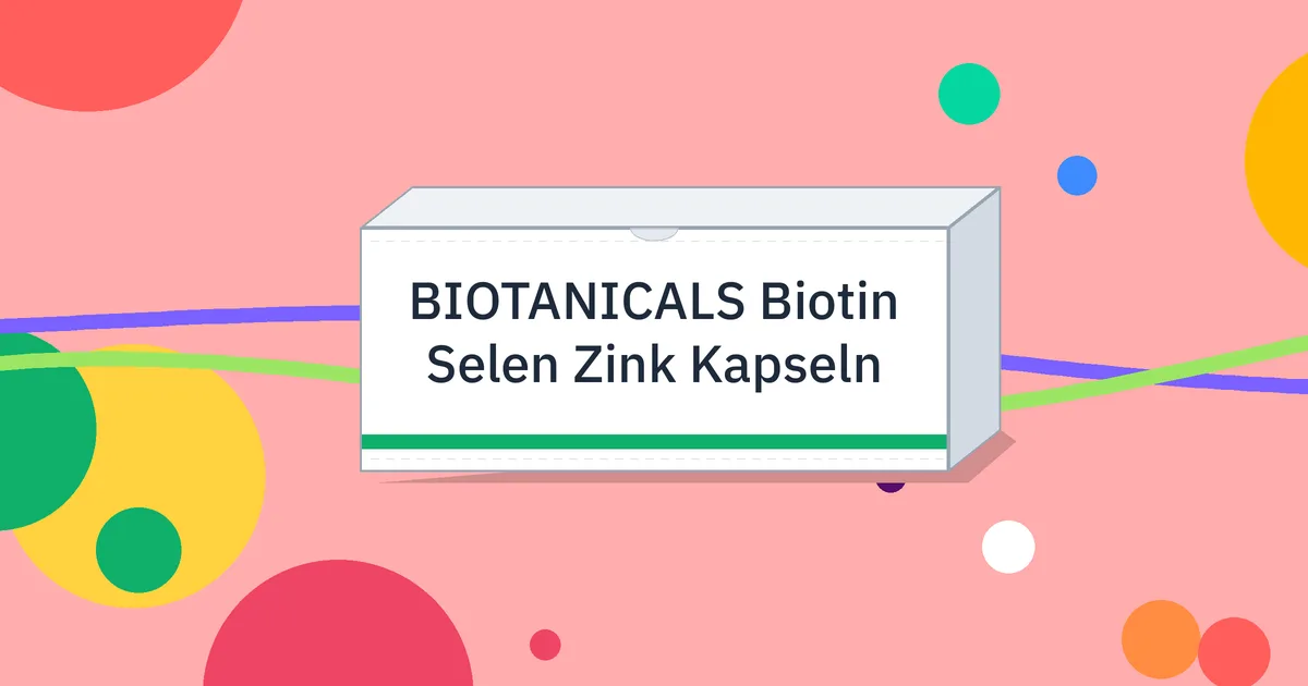 Symbolbild: Packung mit der Aufschrift BIOTANICALS Biotin Selen Zink Kapseln (PZN 16395437) – Verfügbarkeit und Bezug in Apotheken in Frankfurt am Main