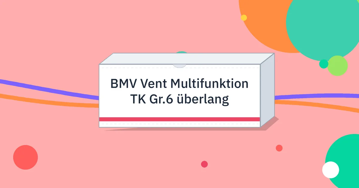 Symbolbild: Packung mit der Aufschrift BMV Vent Multifunktion TK Gr.6 überlang (PZN 18384863) – Verfügbarkeit und Bezug in Apotheken in Frankfurt am Main