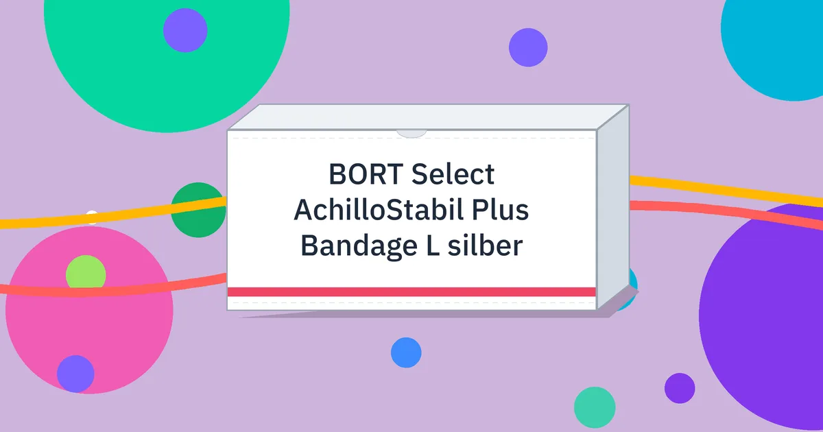 Symbolbild: Packung mit der Aufschrift BORT Select AchilloStabil Plus Bandage L silber (PZN 09443408) – Verfügbarkeit und Bezug in Apotheken in Frankfurt am Main