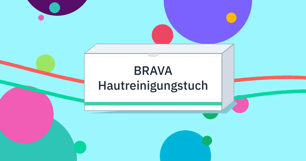 Symbolbild: Packung mit der Aufschrift BRAVA Hautreinigungstuch (PZN 11653277) – Verfügbarkeit und Bezug in Apotheken in Frankfurt am Main