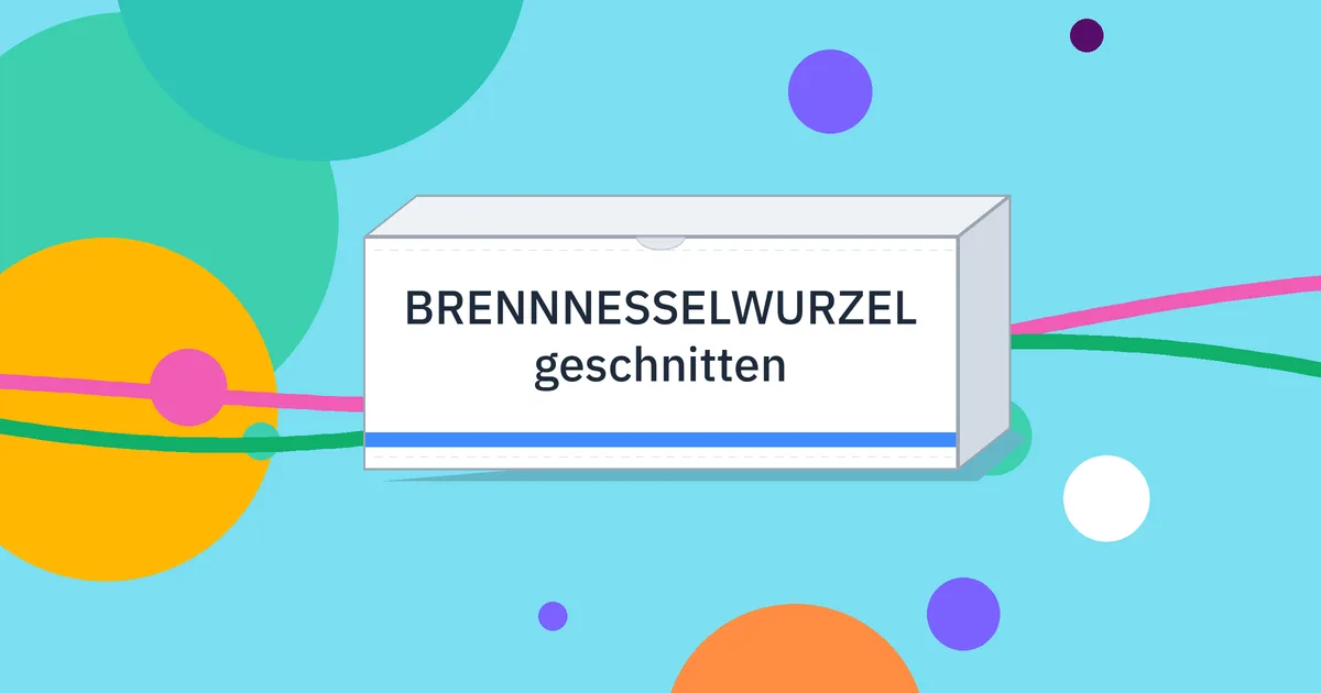 Symbolbild: Packung mit der Aufschrift BRENNNESSELWURZEL geschnitten (PZN 14031263) – Verfügbarkeit und Bezug in Apotheken in Frankfurt am Main