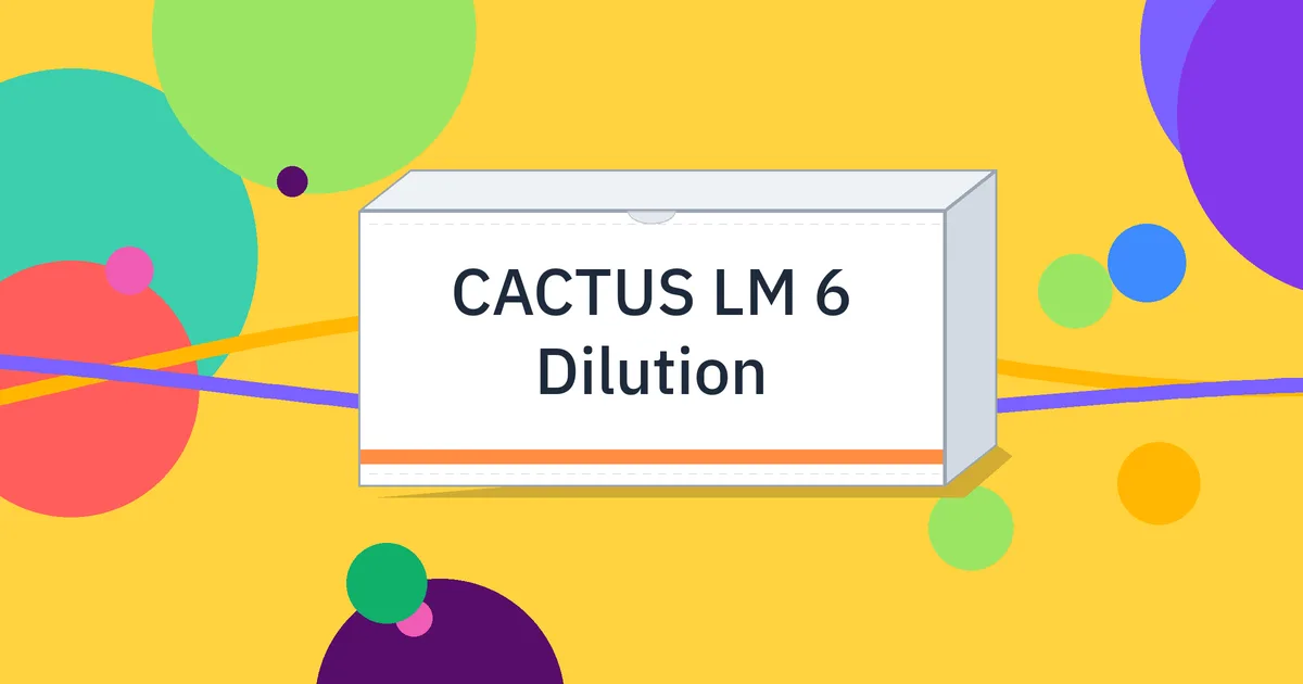 Symbolbild: Packung mit der Aufschrift CACTUS LM 6 Dilution (PZN 02601011) – Verfügbarkeit und Bezug in Apotheken in Frankfurt am Main
