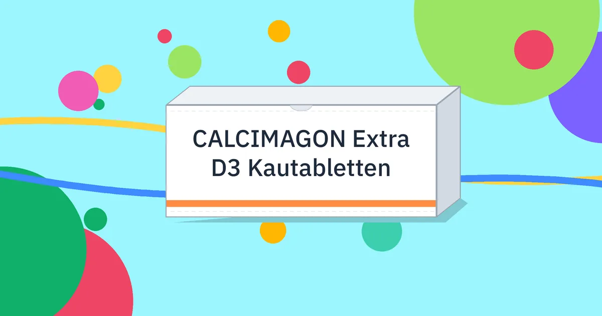 Symbolbild: Packung mit der Aufschrift CALCIMAGON Extra D3 Kautabletten (PZN 08755152) – Verfügbarkeit und Bezug in Apotheken in Frankfurt am Main