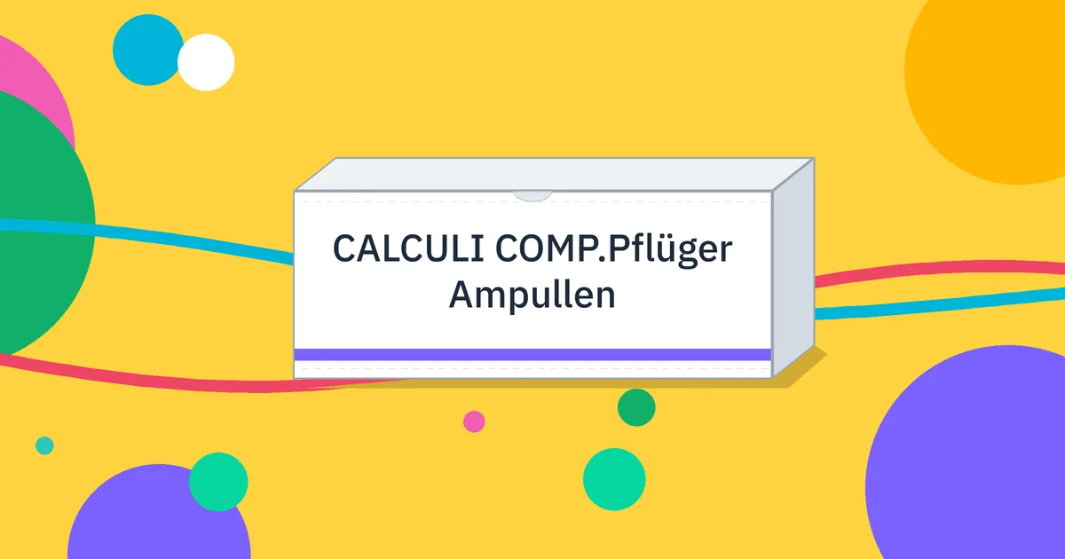 Symbolbild: Packung mit der Aufschrift CALCULI COMP.Pflüger Ampullen (PZN 00895669) – Verfügbarkeit und Bezug in Apotheken in Frankfurt am Main