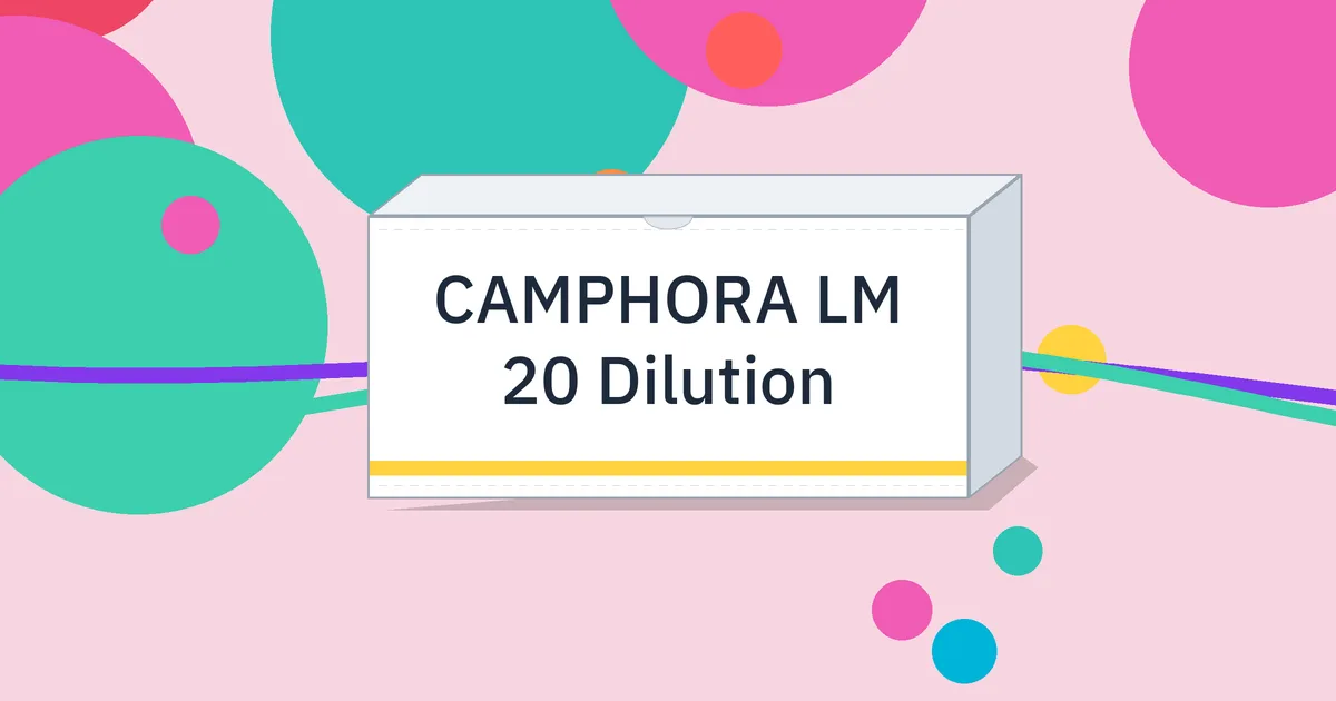 Symbolbild: Packung mit der Aufschrift CAMPHORA LM 20 Dilution (PZN 12807854) – Verfügbarkeit und Bezug in Apotheken in Frankfurt am Main
