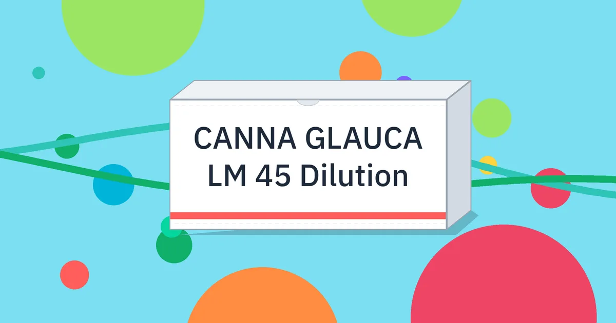 Symbolbild: Packung mit der Aufschrift CANNA GLAUCA LM 45 Dilution (PZN 13413235) – Verfügbarkeit und Bezug in Apotheken in Frankfurt am Main