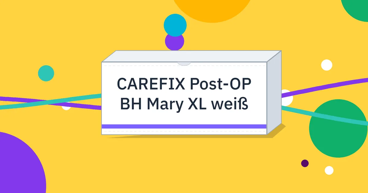 Symbolbild: Packung mit der Aufschrift CAREFIX Post-OP BH Mary XL weiß (PZN 11580779) – Verfügbarkeit und Bezug in Apotheken in Frankfurt am Main