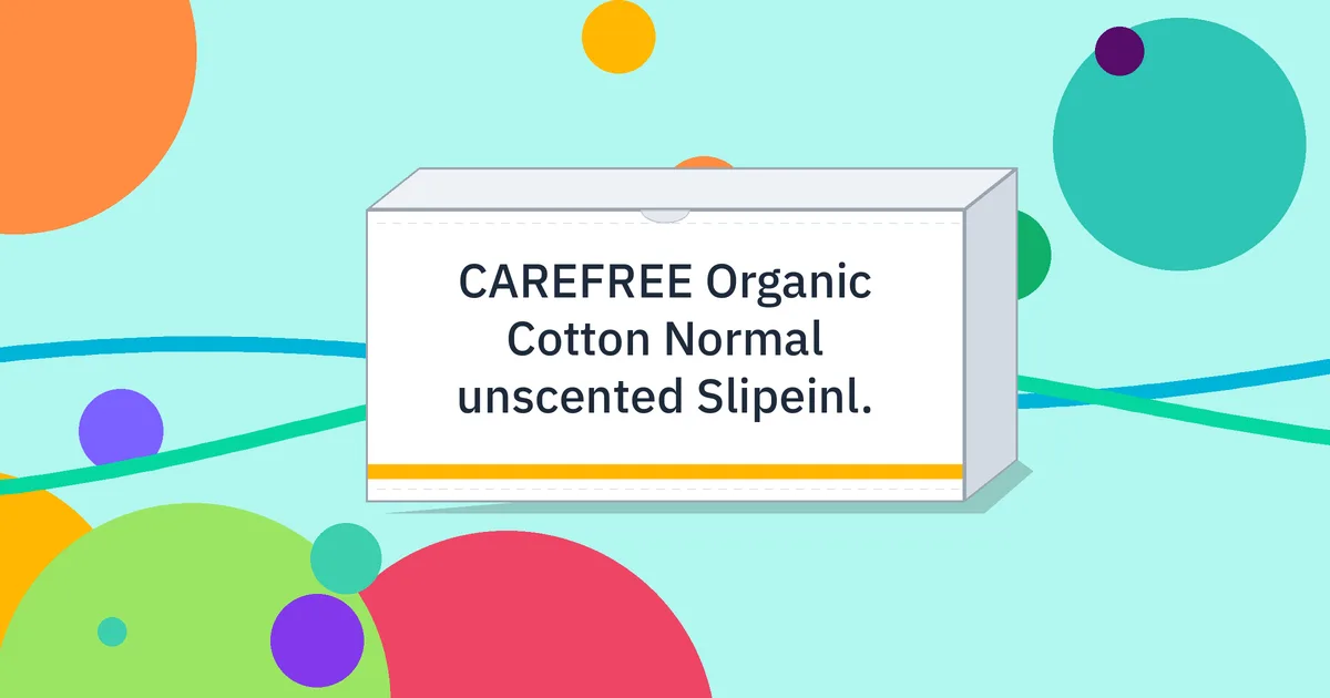 Symbolbild: Packung mit der Aufschrift CAREFREE Organic Cotton Normal unscented Slipeinl. (PZN 18456031) – Verfügbarkeit und Bezug in Apotheken in Frankfurt am Main