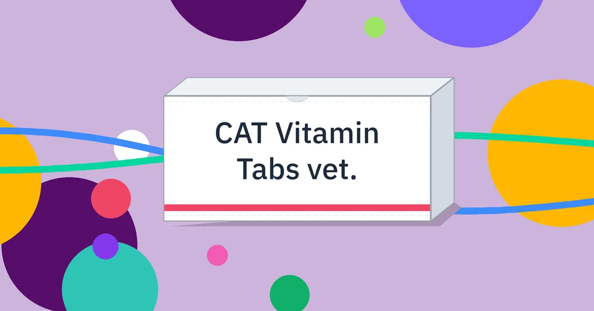 Symbolbild: Packung mit der Aufschrift CAT Vitamin Tabs vet. (PZN 01802256) – Verfügbarkeit und Bezug in Apotheken in Frankfurt am Main