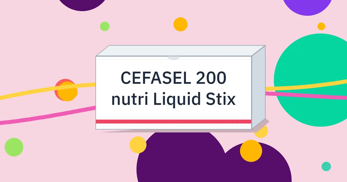 Symbolbild: Packung mit der Aufschrift CEFASEL 200 nutri Liquid Stix (PZN 19077732) – Verfügbarkeit und Bezug in Apotheken in Frankfurt am Main