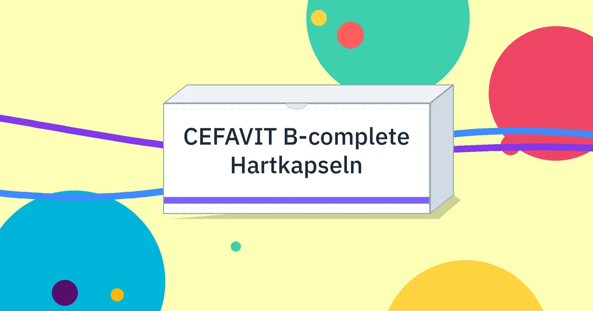Symbolbild: Packung mit der Aufschrift CEFAVIT B-complete Hartkapseln (PZN 16833943) – Verfügbarkeit und Bezug in Apotheken in Frankfurt am Main
