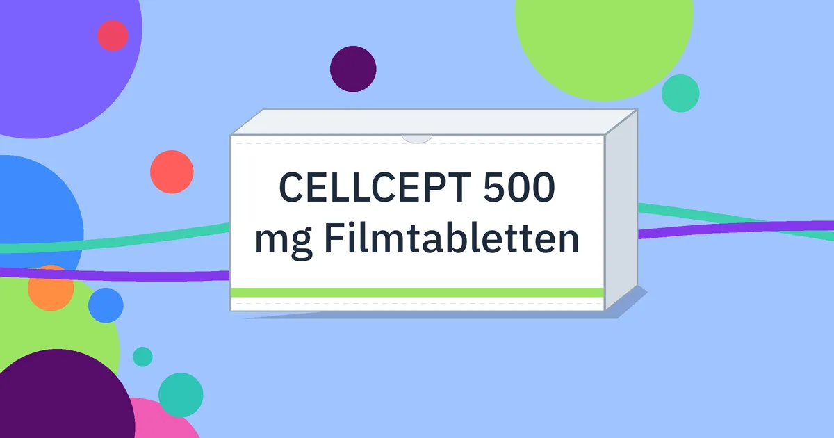 Symbolbild: Packung mit der Aufschrift CELLCEPT 500 mg Filmtabletten (PZN 14179416) – Verfügbarkeit und Bezug in Apotheken in Frankfurt am Main