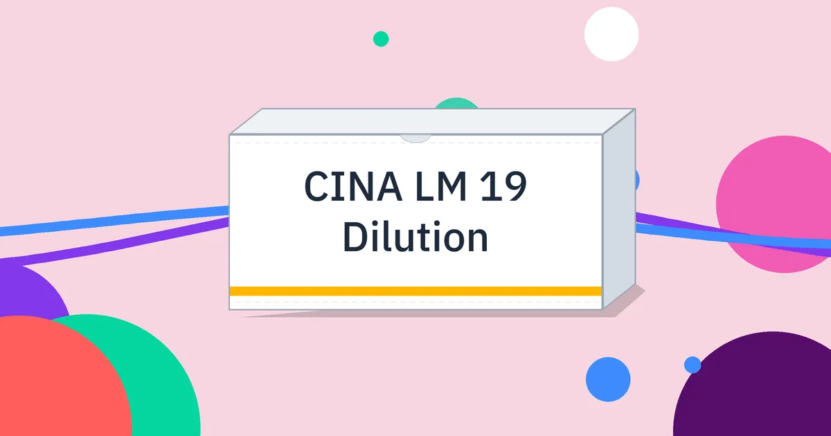 Symbolbild: Packung mit der Aufschrift CINA LM 19 Dilution (PZN 12819573) – Verfügbarkeit und Bezug in Apotheken in Frankfurt am Main