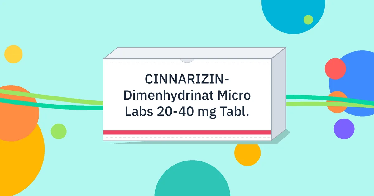Symbolbild: Packung mit der Aufschrift CINNARIZIN-Dimenhydrinat Micro Labs 20-40 mg Tabl. (PZN 18491263) – Verfügbarkeit und Bezug in Apotheken in Frankfurt am Main