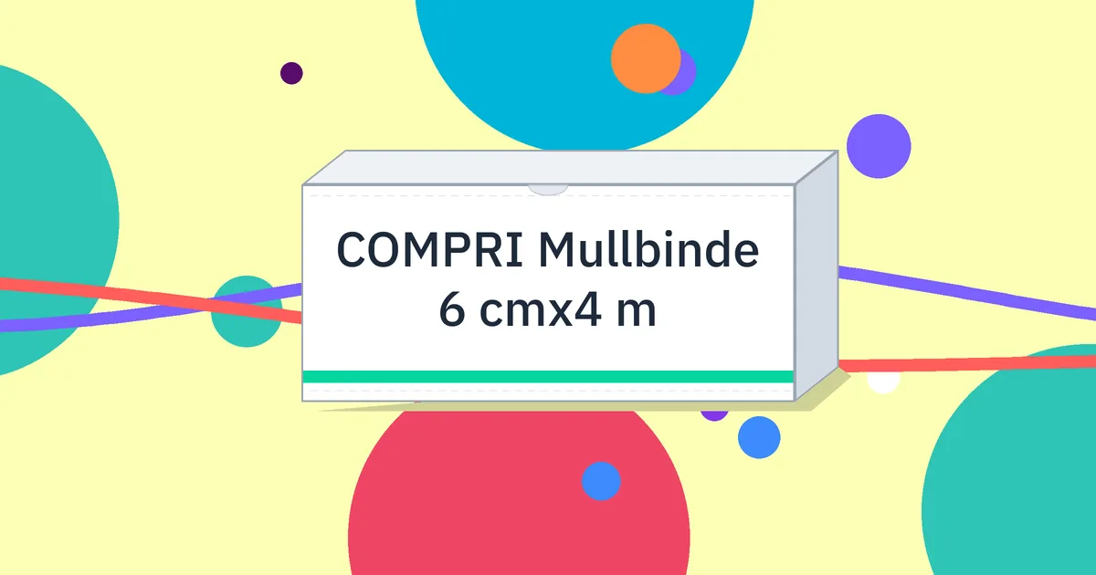 Symbolbild: Packung mit der Aufschrift COMPRI Mullbinde 6 cmx4 m (PZN 04949675) – Verfügbarkeit und Bezug in Apotheken in Frankfurt am Main