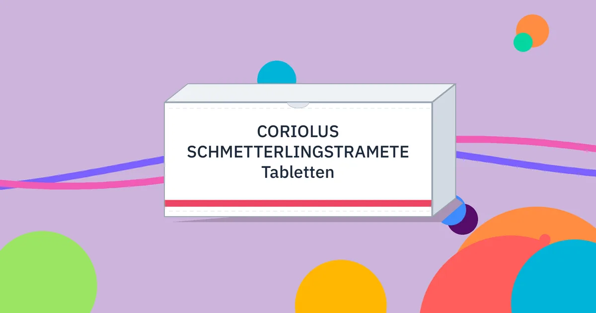 Symbolbild: Packung mit der Aufschrift CORIOLUS SCHMETTERLINGSTRAMETE Tabletten (PZN 11667351) – Verfügbarkeit und Bezug in Apotheken in Frankfurt am Main