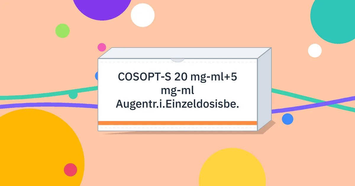 Symbolbild: Packung mit der Aufschrift COSOPT-S 20 mg-ml+5 mg-ml Augentr.i.Einzeldosisbe. (PZN 00572794) – Verfügbarkeit und Bezug in Apotheken in Frankfurt am Main