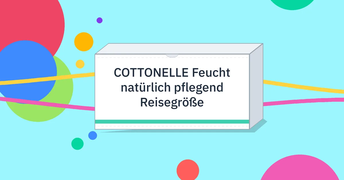 Symbolbild: Packung mit der Aufschrift COTTONELLE Feucht natürlich pflegend Reisegröße (PZN 17637894) – Verfügbarkeit und Bezug in Apotheken in Frankfurt am Main