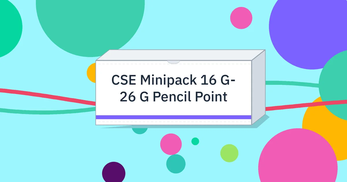 Symbolbild: Packung mit der Aufschrift CSE Minipack 16 G-26 G Pencil Point (PZN 09216807) – Verfügbarkeit und Bezug in Apotheken in Frankfurt am Main