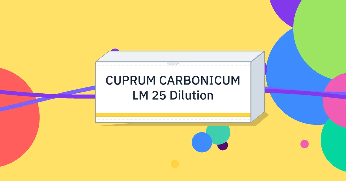 Symbolbild: Packung mit der Aufschrift CUPRUM CARBONICUM LM 25 Dilution (PZN 17853474) – Verfügbarkeit und Bezug in Apotheken in Frankfurt am Main