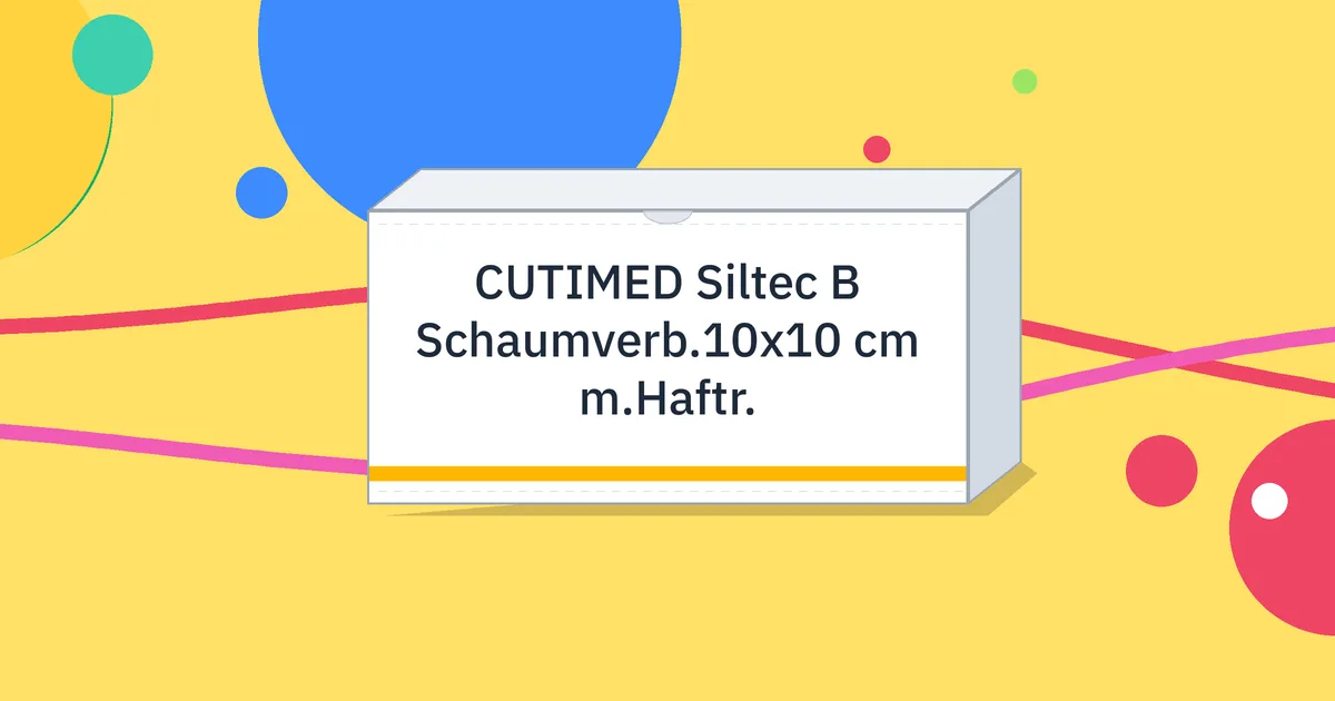 Symbolbild: Packung mit der Aufschrift CUTIMED Siltec B Schaumverb.10x10 cm m.Haftr. (PZN 17481802) – Verfügbarkeit und Bezug in Apotheken in Frankfurt am Main