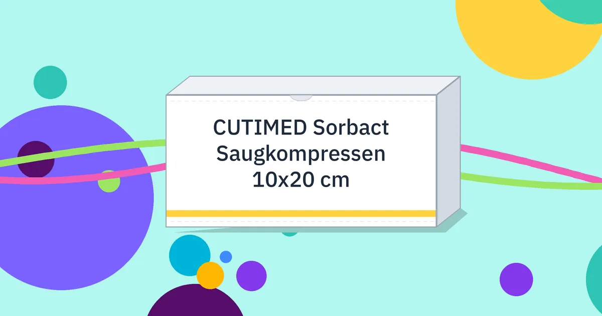 Symbolbild: Packung mit der Aufschrift CUTIMED Sorbact Saugkompressen 10x20 cm (PZN 15590964) – Verfügbarkeit und Bezug in Apotheken in Frankfurt am Main