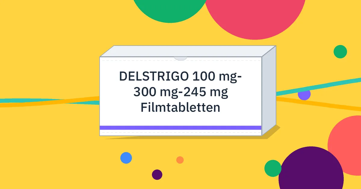 Symbolbild: Packung mit der Aufschrift DELSTRIGO 100 mg-300 mg-245 mg Filmtabletten (PZN 16740779) – Verfügbarkeit und Bezug in Apotheken in Frankfurt am Main