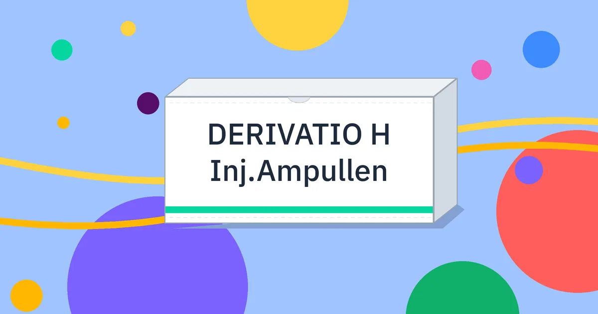 Symbolbild: Packung mit der Aufschrift DERIVATIO H Inj.Ampullen (PZN 04886756) – Verfügbarkeit und Bezug in Apotheken in Frankfurt am Main