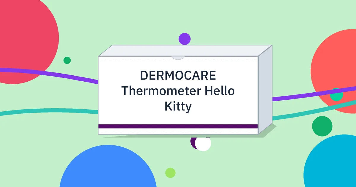 Symbolbild: Packung mit der Aufschrift DERMOCARE Thermometer Hello Kitty (PZN 15395317) – Verfügbarkeit und Bezug in Apotheken in Frankfurt am Main