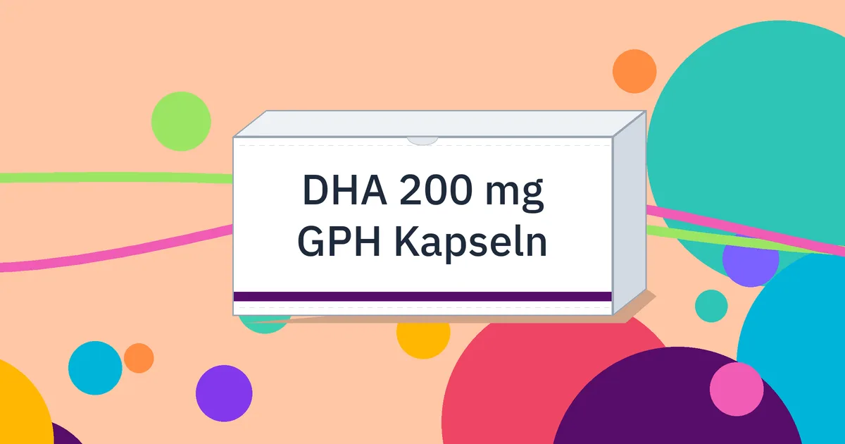 Symbolbild: Packung mit der Aufschrift DHA 200 mg GPH Kapseln (PZN 11190305) – Verfügbarkeit und Bezug in Apotheken in Frankfurt am Main