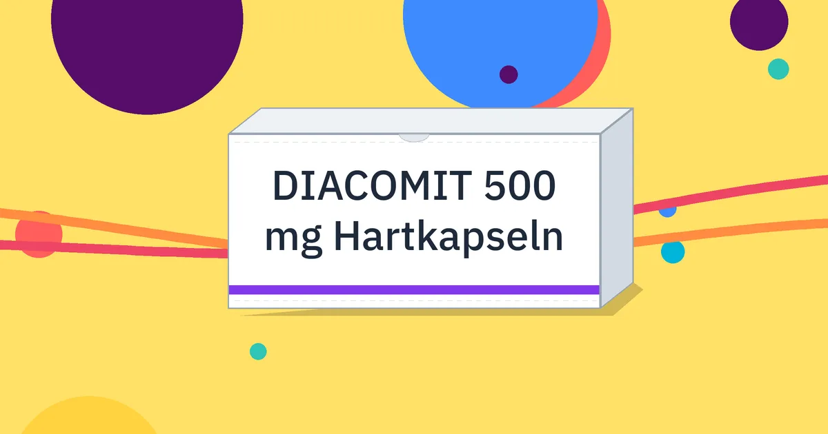 Symbolbild: Packung mit der Aufschrift DIACOMIT 500 mg Hartkapseln (PZN 18009473) – Verfügbarkeit und Bezug in Apotheken in Frankfurt am Main