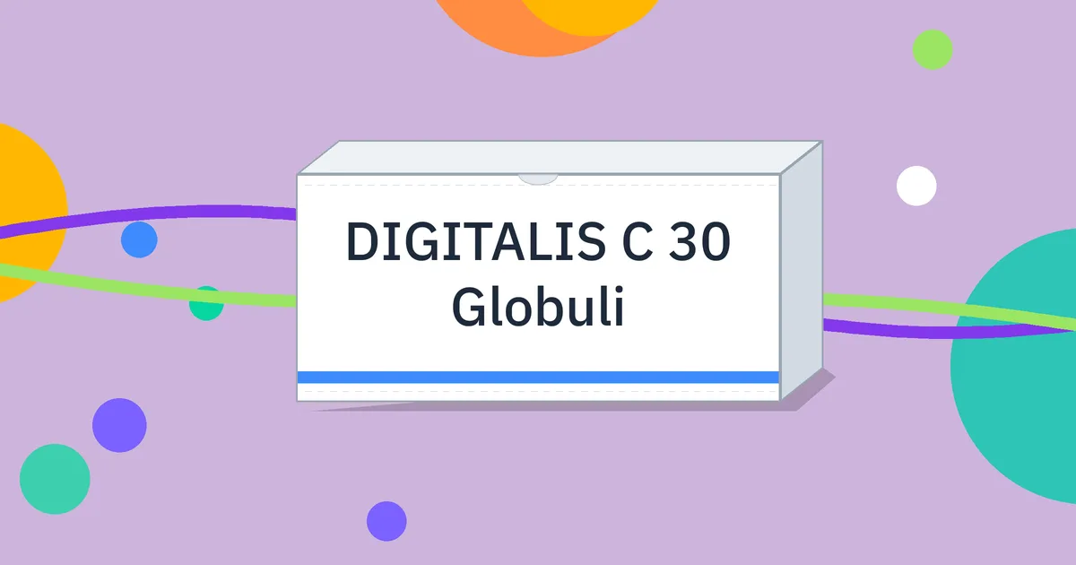Symbolbild: Packung mit der Aufschrift DIGITALIS C 30 Globuli (PZN 04215111) – Verfügbarkeit und Bezug in Apotheken in Frankfurt am Main
