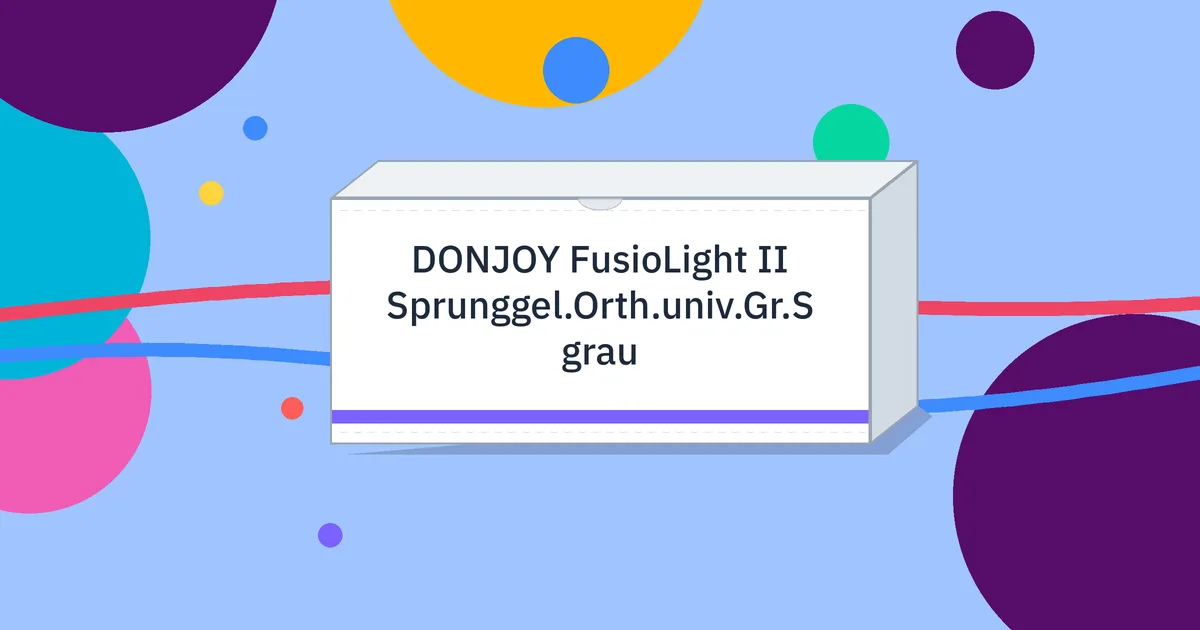 Symbolbild: Packung mit der Aufschrift DONJOY FusioLight II Sprunggel.Orth.univ.Gr.S grau (PZN 18737758) – Verfügbarkeit und Bezug in Apotheken in Frankfurt am Main