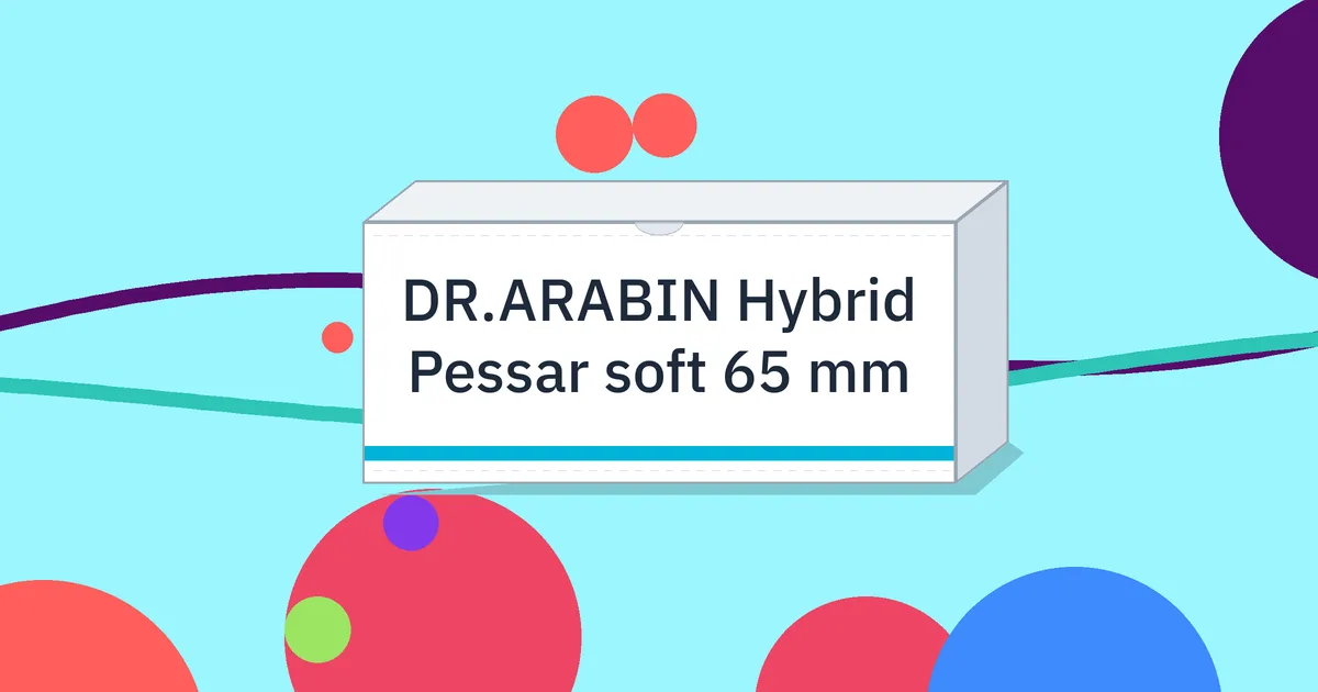 Symbolbild: Packung mit der Aufschrift DR.ARABIN Hybrid Pessar soft 65 mm (PZN 19780940) – Verfügbarkeit und Bezug in Apotheken in Frankfurt am Main