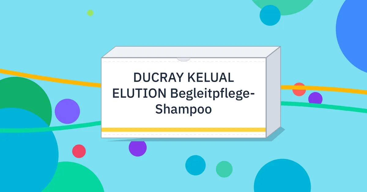 Symbolbild: Packung mit der Aufschrift DUCRAY KELUAL ELUTION Begleitpflege-Shampoo (PZN 19797461) – Verfügbarkeit und Bezug in Apotheken in Frankfurt am Main