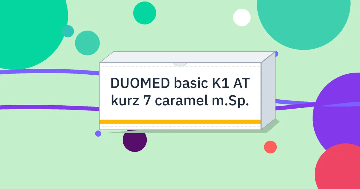 Symbolbild: Packung mit der Aufschrift DUOMED basic K1 AT kurz 7 caramel m.Sp. (PZN 20902992) – Verfügbarkeit und Bezug in Apotheken in Frankfurt am Main