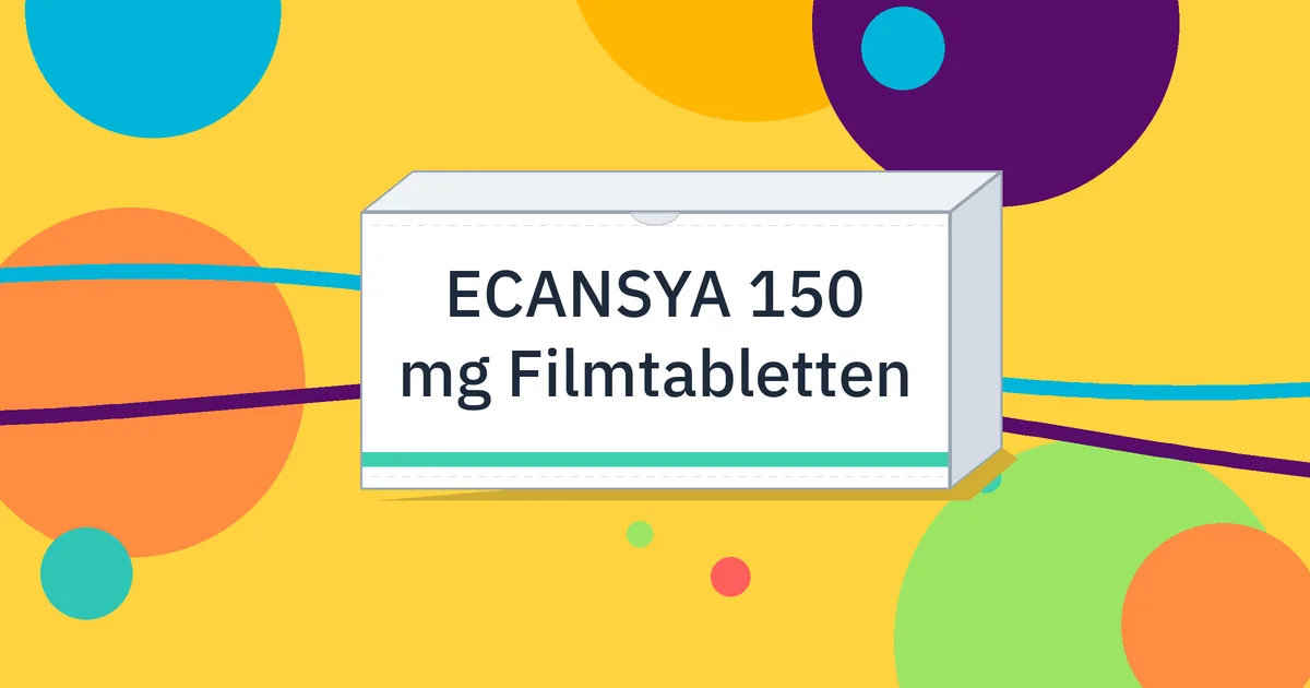 Symbolbild: Packung mit der Aufschrift ECANSYA 150 mg Filmtabletten (PZN 10050364) – Verfügbarkeit und Bezug in Apotheken in Frankfurt am Main