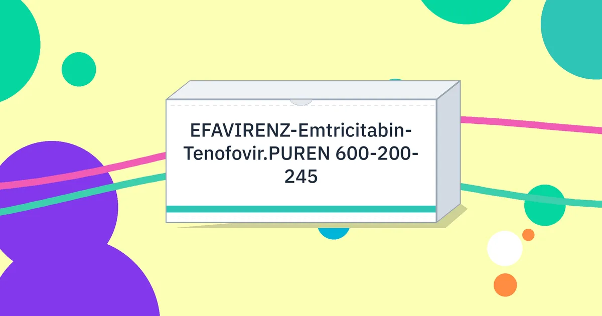 Symbolbild: Packung mit der Aufschrift EFAVIRENZ-Emtricitabin-Tenofovir.PUREN 600-200-245 (PZN 16146579) – Verfügbarkeit und Bezug in Apotheken in Frankfurt am Main
