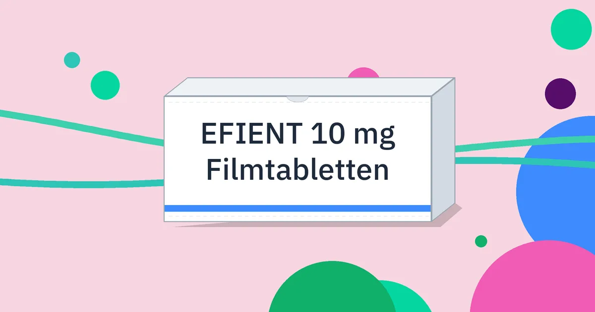 Symbolbild: Packung mit der Aufschrift EFIENT 10 mg Filmtabletten (PZN 12505840) – Verfügbarkeit und Bezug in Apotheken in Frankfurt am Main