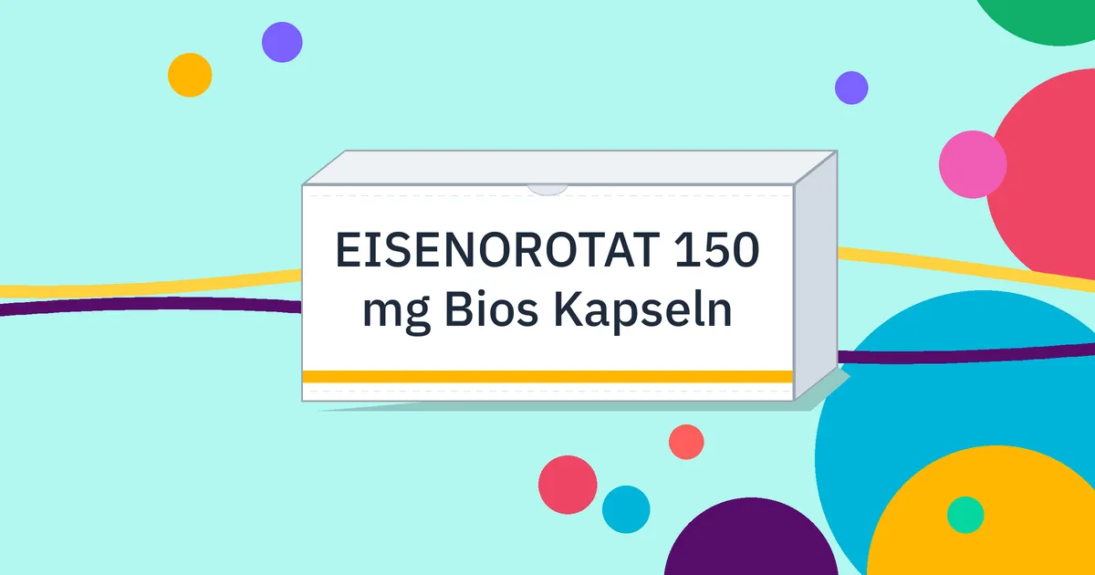 Symbolbild: Packung mit der Aufschrift EISENOROTAT 150 mg Bios Kapseln (PZN 16935023) – Verfügbarkeit und Bezug in Apotheken in Frankfurt am Main