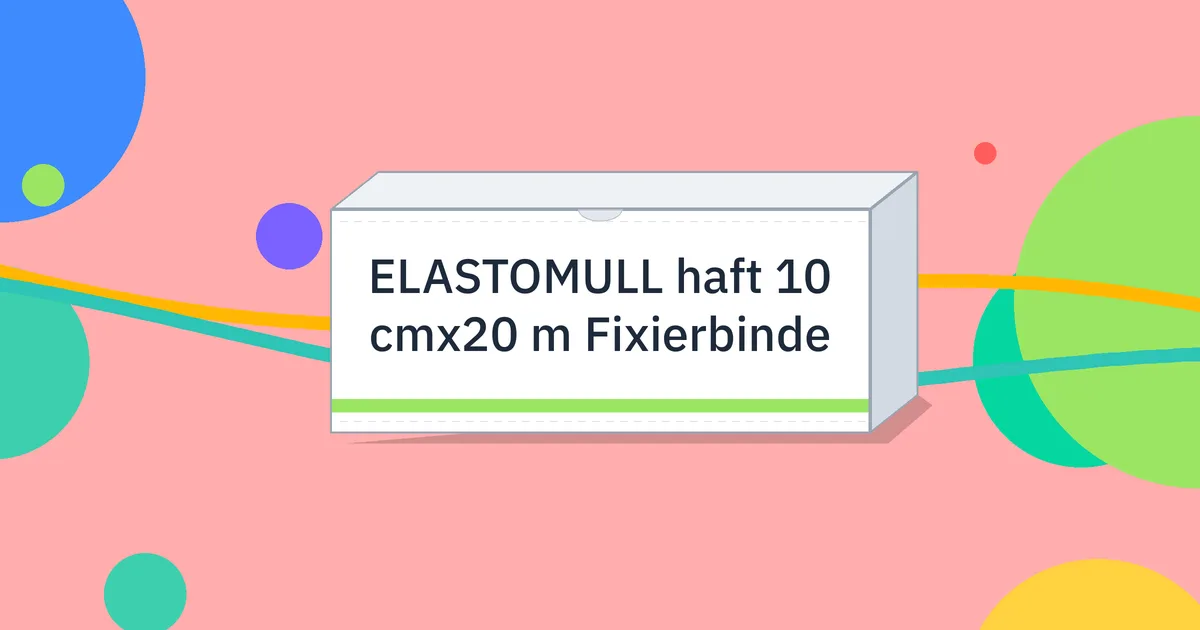 Symbolbild: Packung mit der Aufschrift ELASTOMULL haft 10 cmx20 m Fixierbinde (PZN 02019825) – Verfügbarkeit und Bezug in Apotheken in Frankfurt am Main