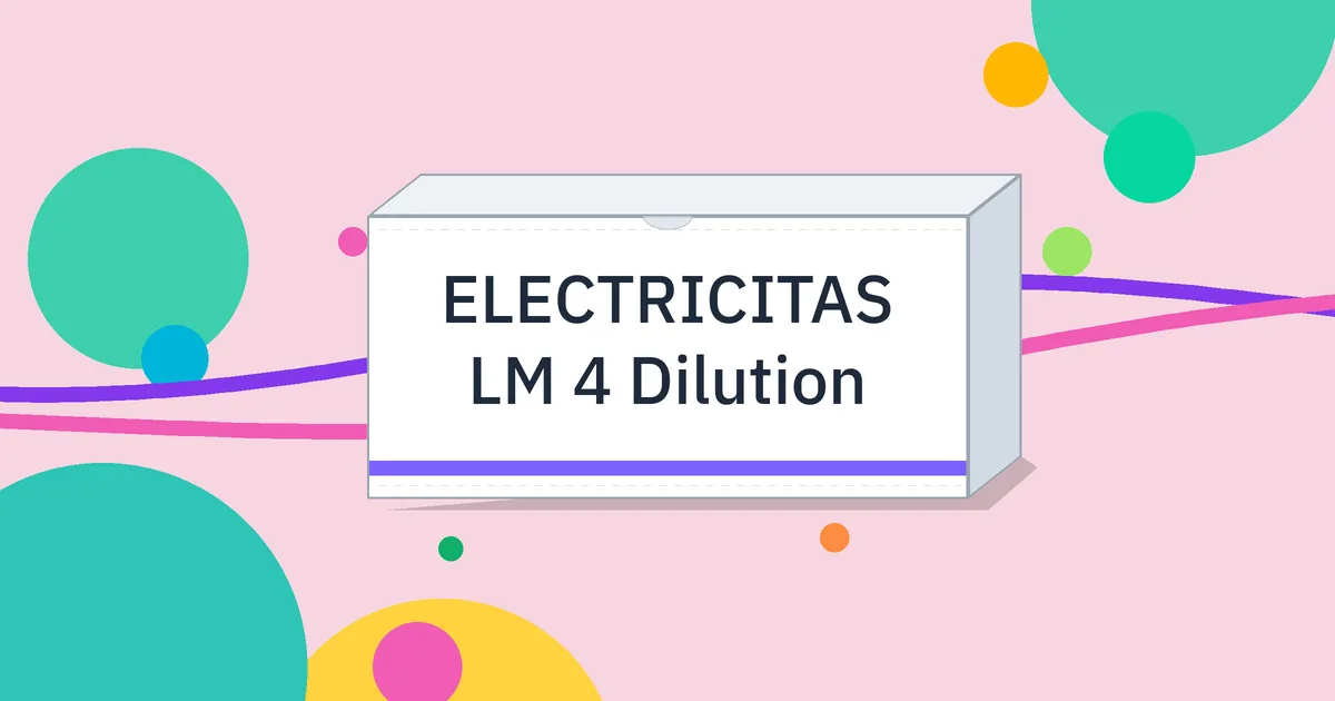 Symbolbild: Packung mit der Aufschrift ELECTRICITAS LM 4 Dilution (PZN 12844298) – Verfügbarkeit und Bezug in Apotheken in Frankfurt am Main