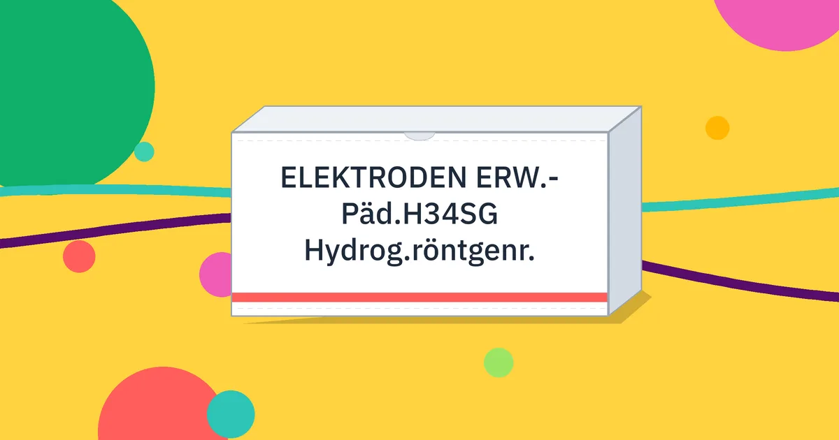 Symbolbild: Packung mit der Aufschrift ELEKTRODEN ERW.-Päd.H34SG Hydrog.röntgenr. (PZN 20692655) – Verfügbarkeit und Bezug in Apotheken in Frankfurt am Main