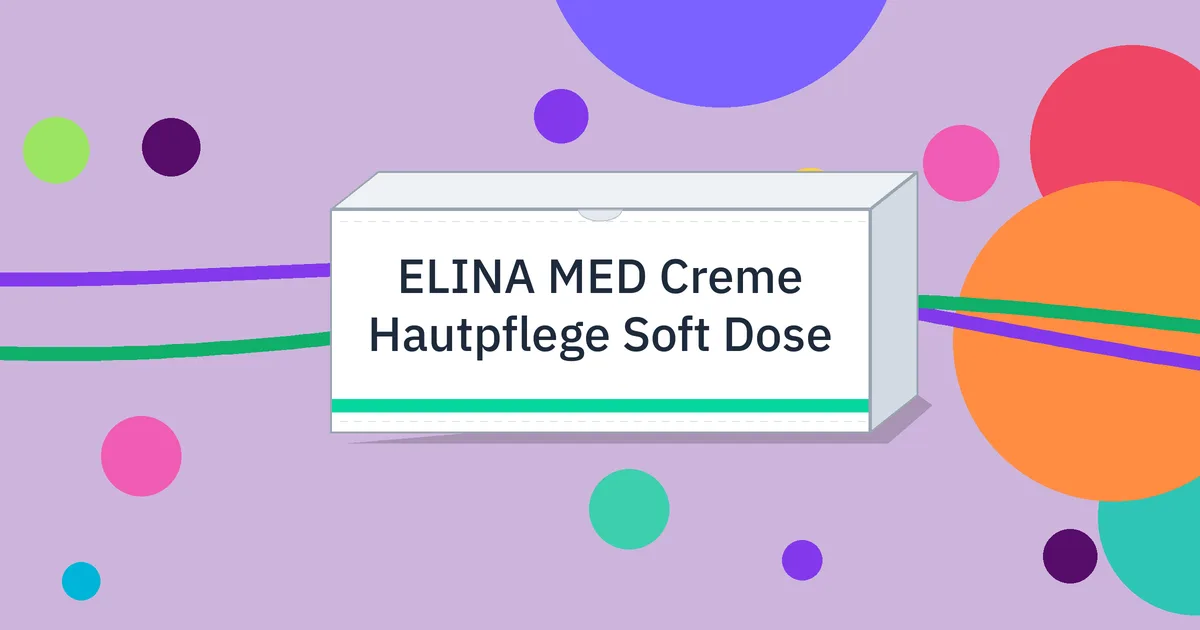 Symbolbild: Packung mit der Aufschrift ELINA MED Creme Hautpflege Soft Dose (PZN 08466264) – Verfügbarkeit und Bezug in Apotheken in Frankfurt am Main