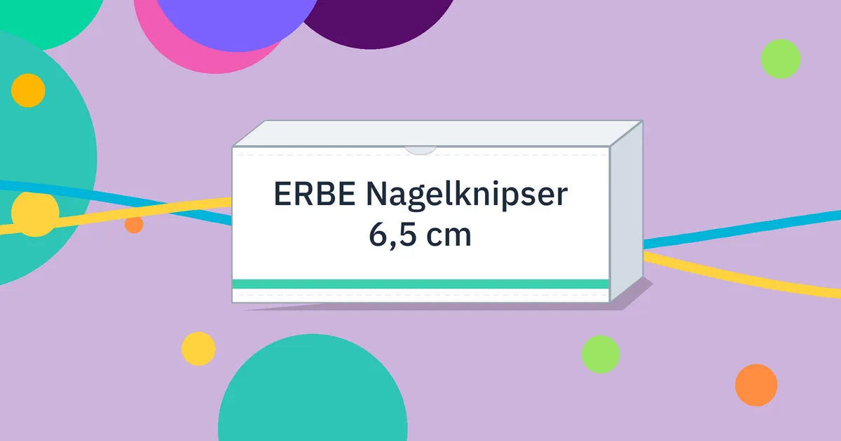Symbolbild: Packung mit der Aufschrift ERBE Nagelknipser 6,5 cm (PZN 02735102) – Verfügbarkeit und Bezug in Apotheken in Frankfurt am Main