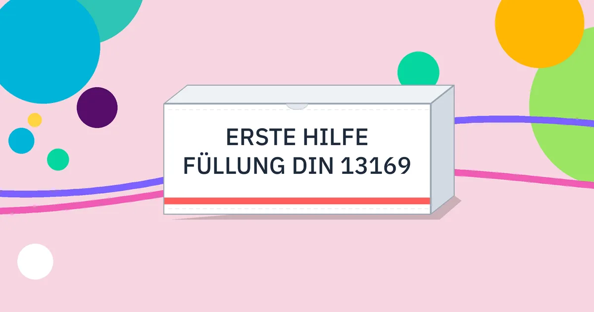 Symbolbild: Packung mit der Aufschrift ERSTE HILFE FÜLLUNG DIN 13169 (PZN 03905084) – Verfügbarkeit und Bezug in Apotheken in Frankfurt am Main