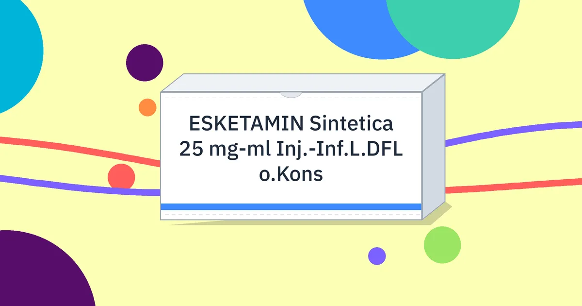 Symbolbild: Packung mit der Aufschrift ESKETAMIN Sintetica 25 mg-ml Inj.-Inf.L.DFL o.Kons (PZN 17566527) – Verfügbarkeit und Bezug in Apotheken in Frankfurt am Main